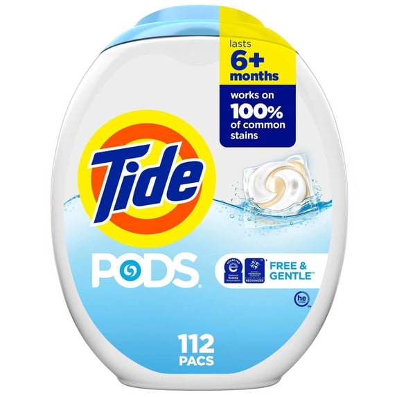 2X - Tide Pods HE Compatible Laundry Detergent Pacs - Free Gentle ...