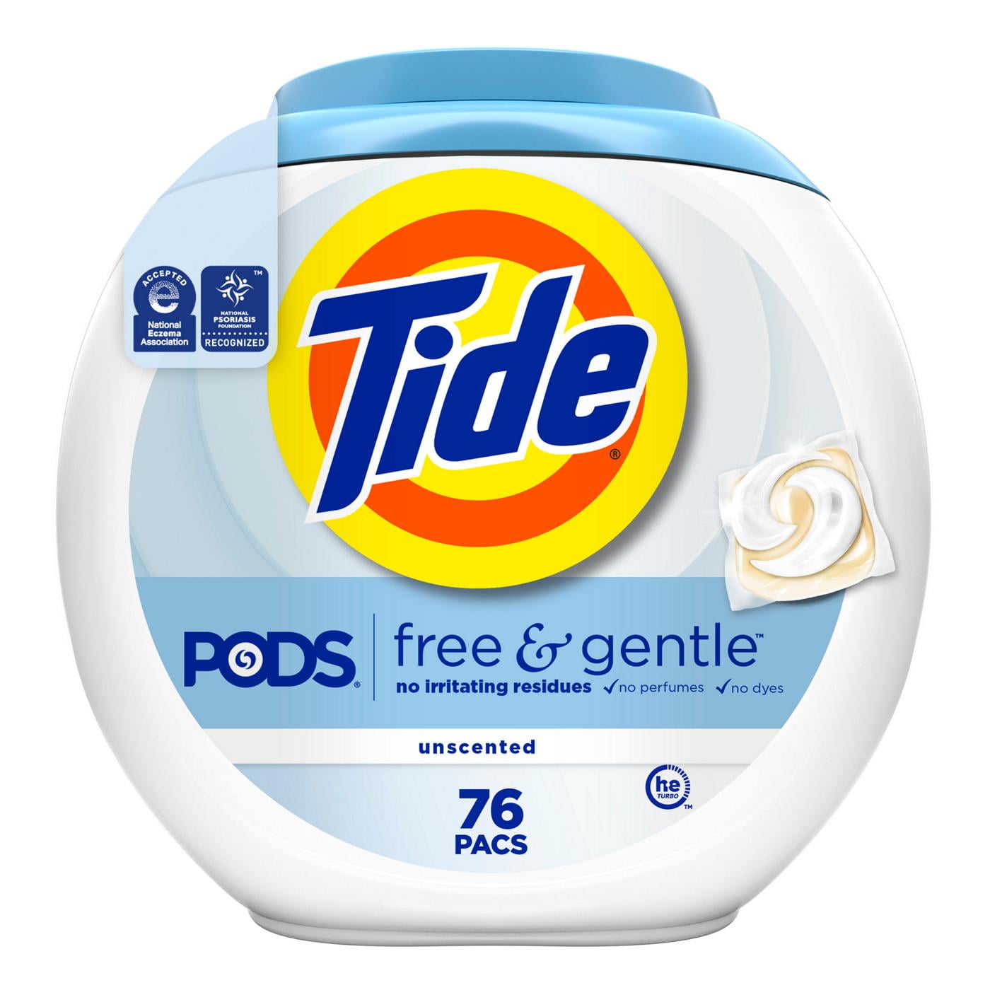 Tide PODS HE Laundry Detergent - Free & Gentle - 76 ct - Walmart.com
