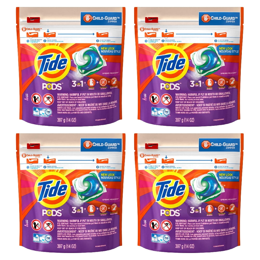 Tide Pods Laundry Detergent Spring Meadow Concentrated Capsules 16 ...