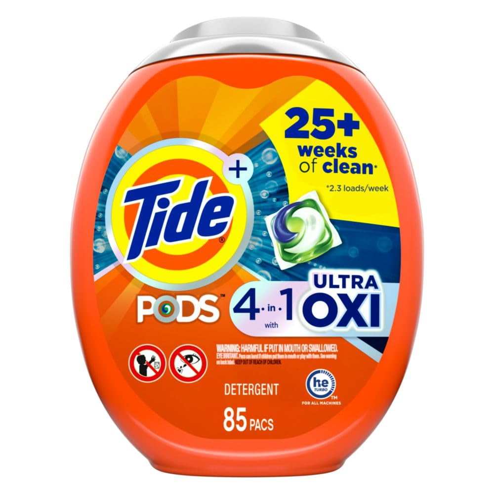 Tide Pods Liquid Laundry Detergent Soap Pacs, 4-N-1 Ultra Oxi, He ...
