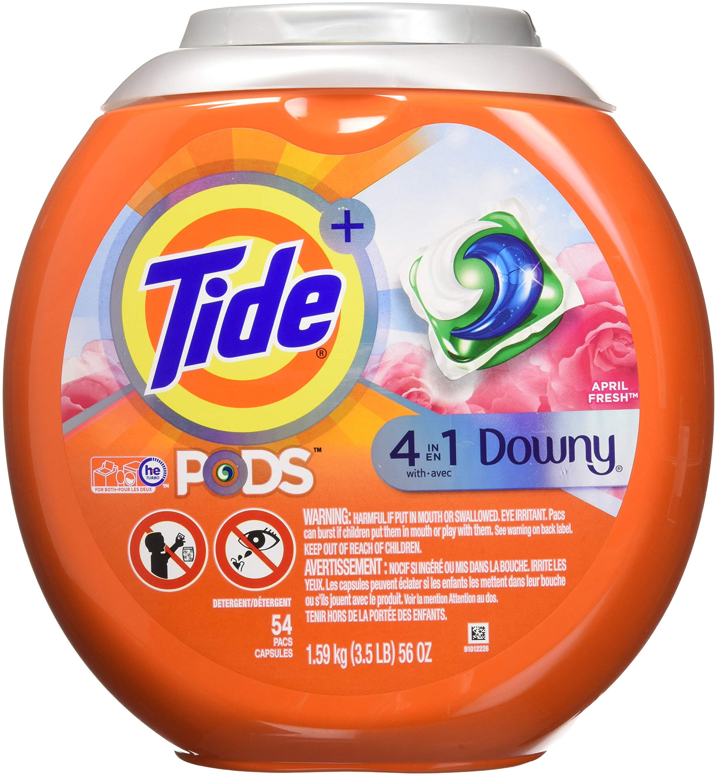 Tide Pods Plus Downy He Turbo Laundry Detergent Pacs, April Fresh, 54 ...
