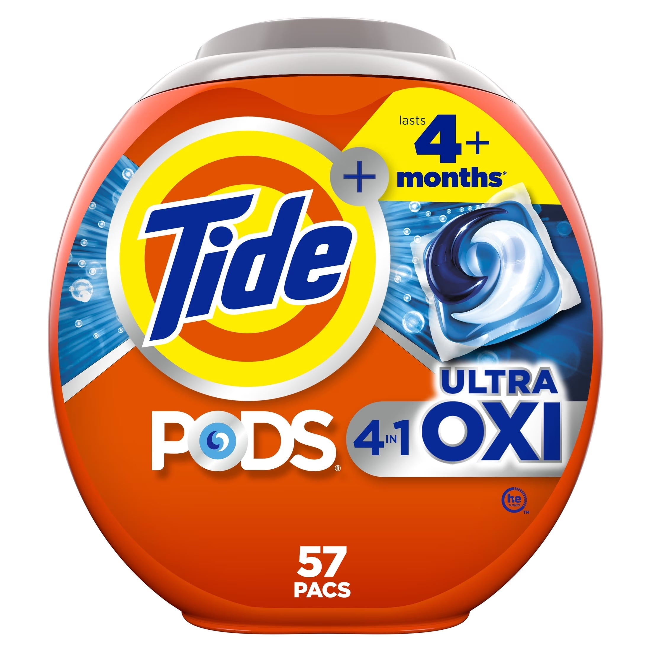 Tide, Laundry Detergent Pods, 57 Count, Ultra OXI, Stain Remover ...