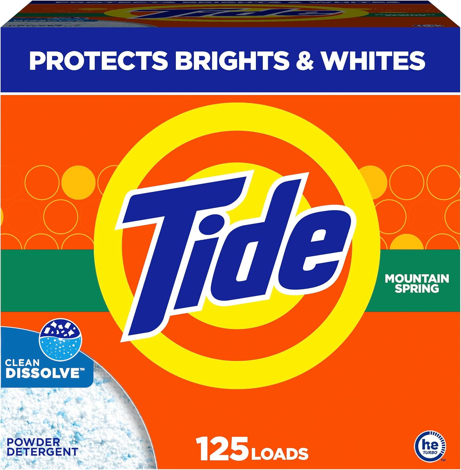 Tide Powder Laundry Detergent, Mountain Spring, 125 Loads, 143 oz ...