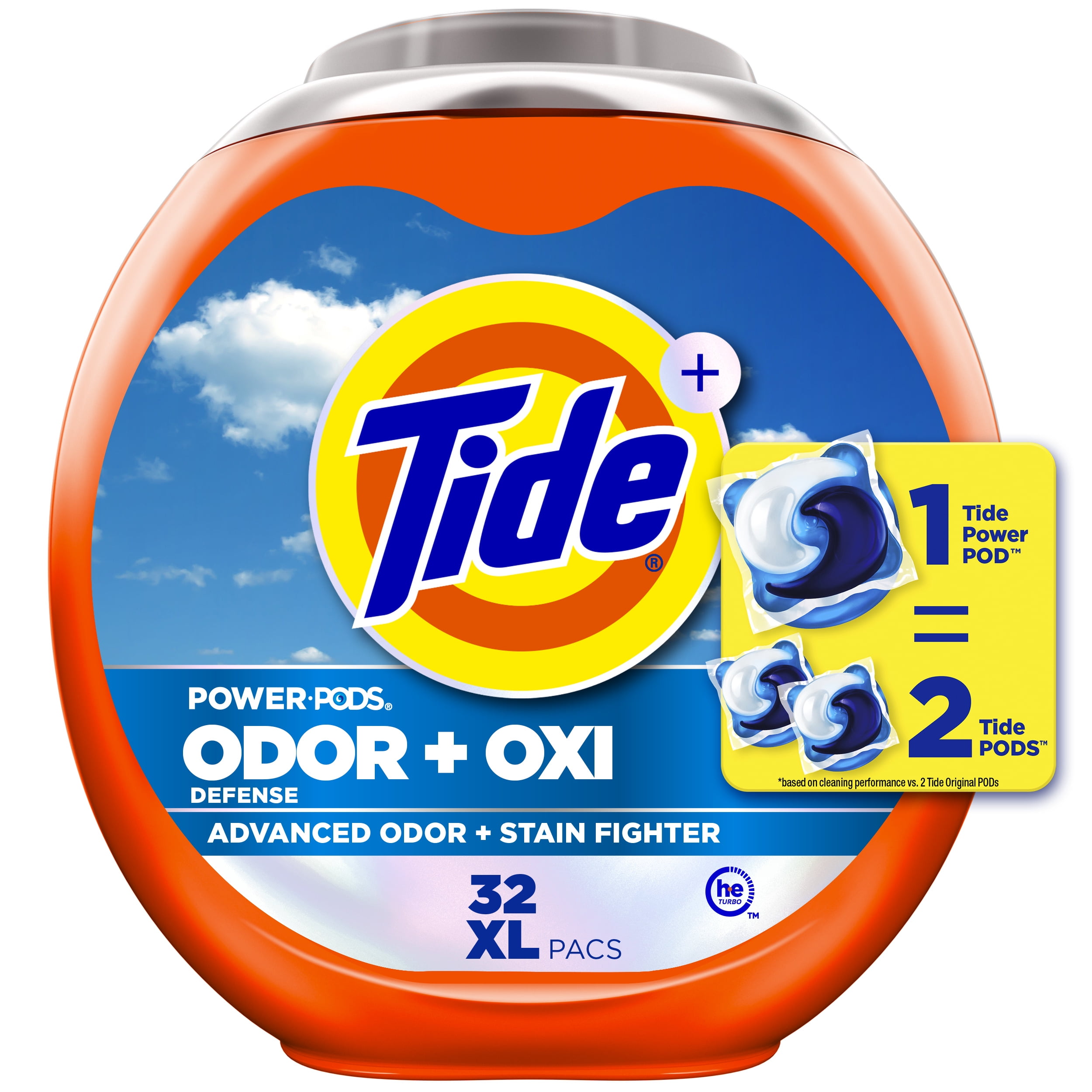 Tide Power PODS Odor Defense + Oxi Laundry Detergent Pacs, Original ...