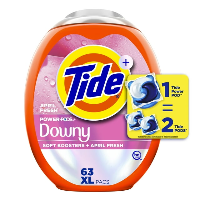 Tide Power PODS with Downy Soft Boosters Laundry Detergent Pacs, April ...