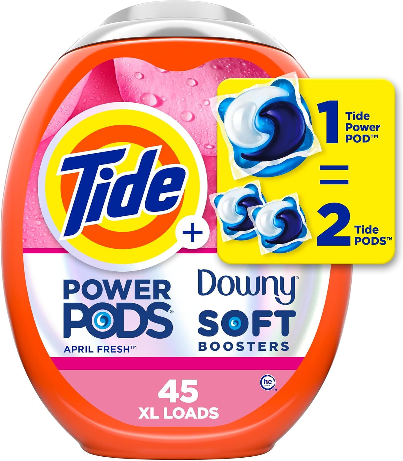 Tide Power PODs 2-in-1 Laundry Detergent Pacs with Downy Soft Boosters, Lasting Freshness with ...