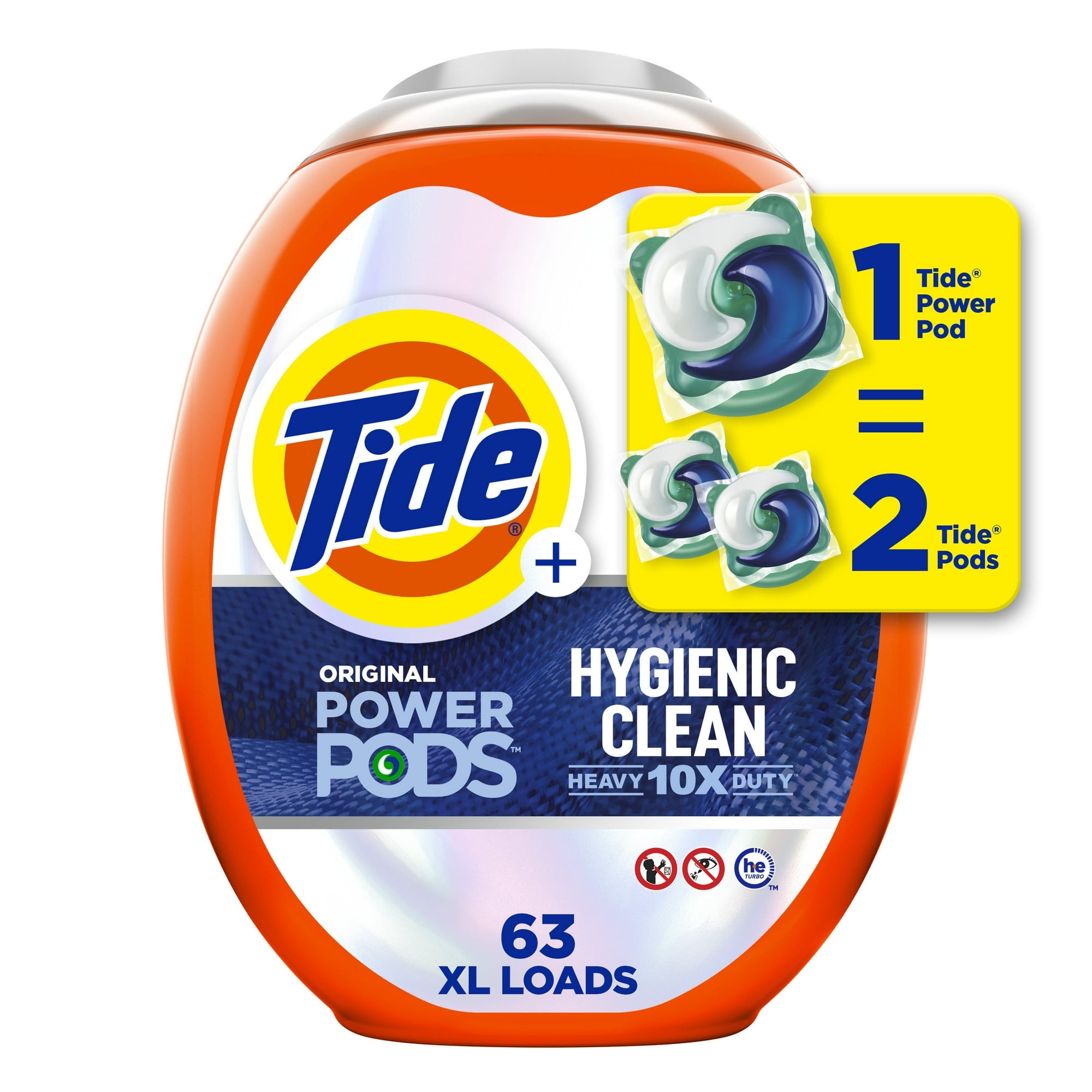 Tide Power Pods Laundry Detergent Soap Packs, Hygienic Clean, Original ...