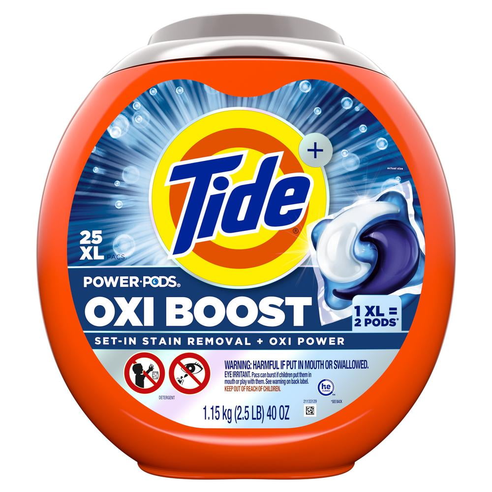Tide Power Pods Oxi Boost Laundry Detergent - 25 ct - Walmart.com