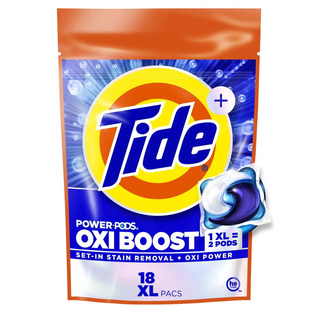 Tide Power Pods Oxi Boost XL Laundry Detergent Pacs - 18 ct- Pack of 2 ...