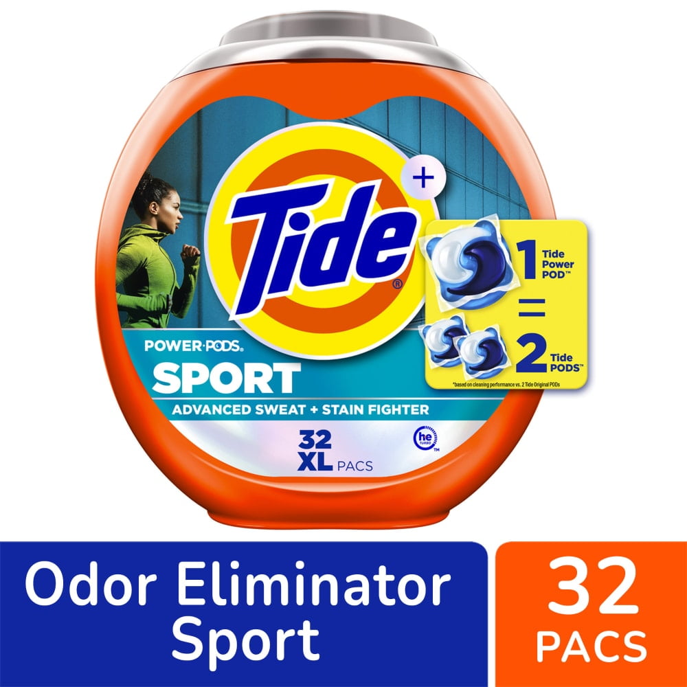 Tide Power Pods Sport Laundry Detergent Pods, 32 ct (Packaging may vary ...