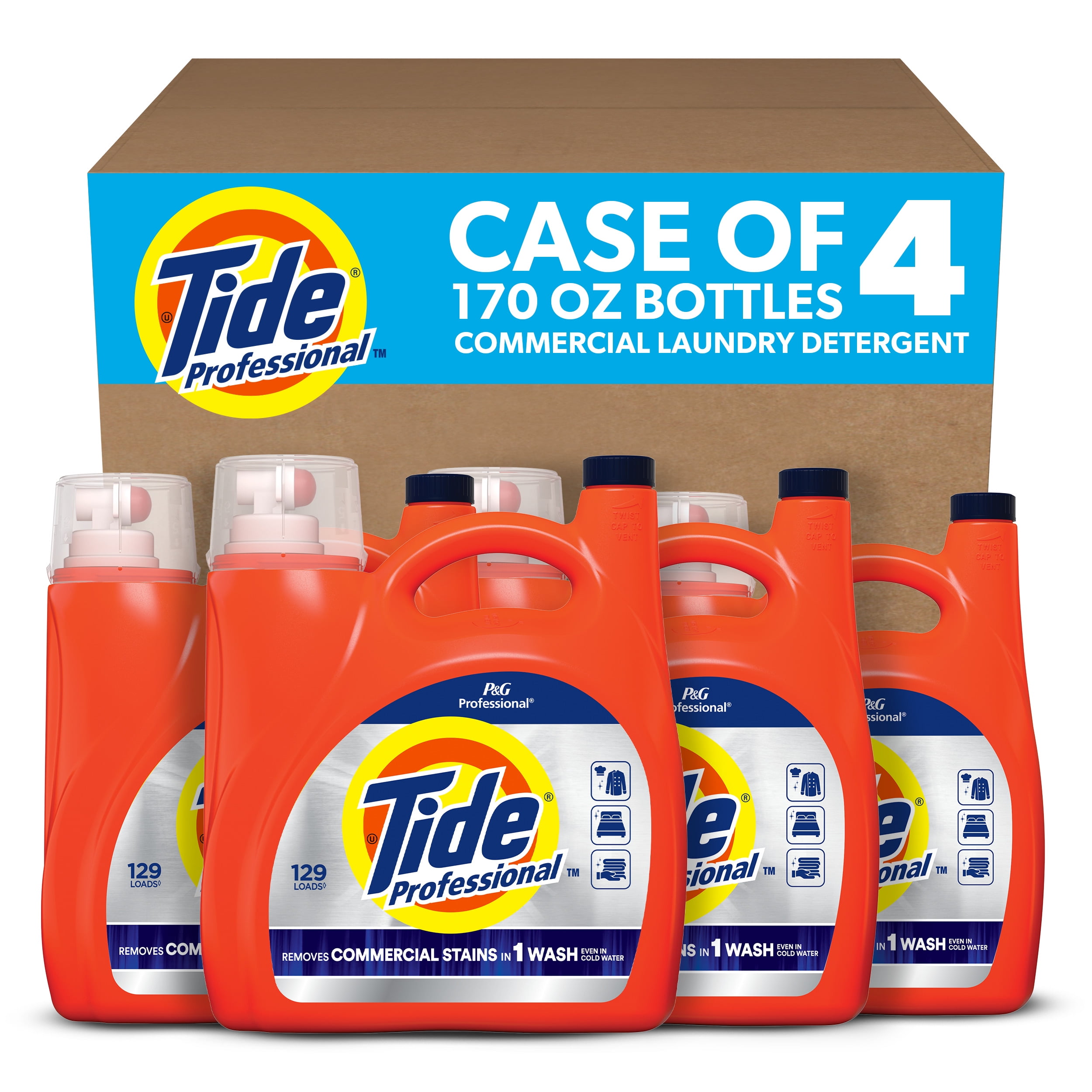 Free Shipping! Tide Professional Commercial Liquid Laundry Detergent, 170 fl oz,129 Loads, 4 ...