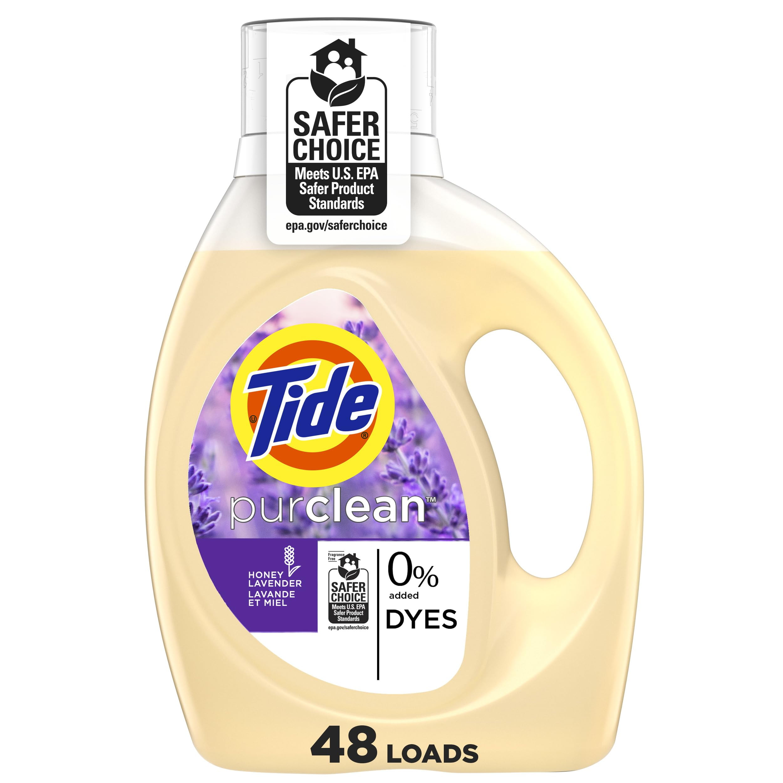Tide Purclean Liquid Laundry Detergent, Honey Lavender Scent, 63 fl oz ...