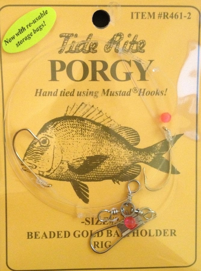 Tide Rite Hand Tied Beaded Gold Baitholder Porgy Rigs, Mustad Wide Gap ...