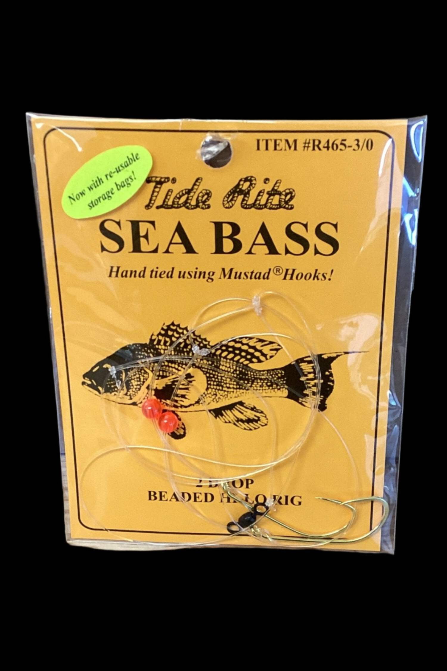 Tide Rite Sea Bass 2-Drop Beaded Hi-Lo Rig Baitholder Hooks, Size 1/0 ...