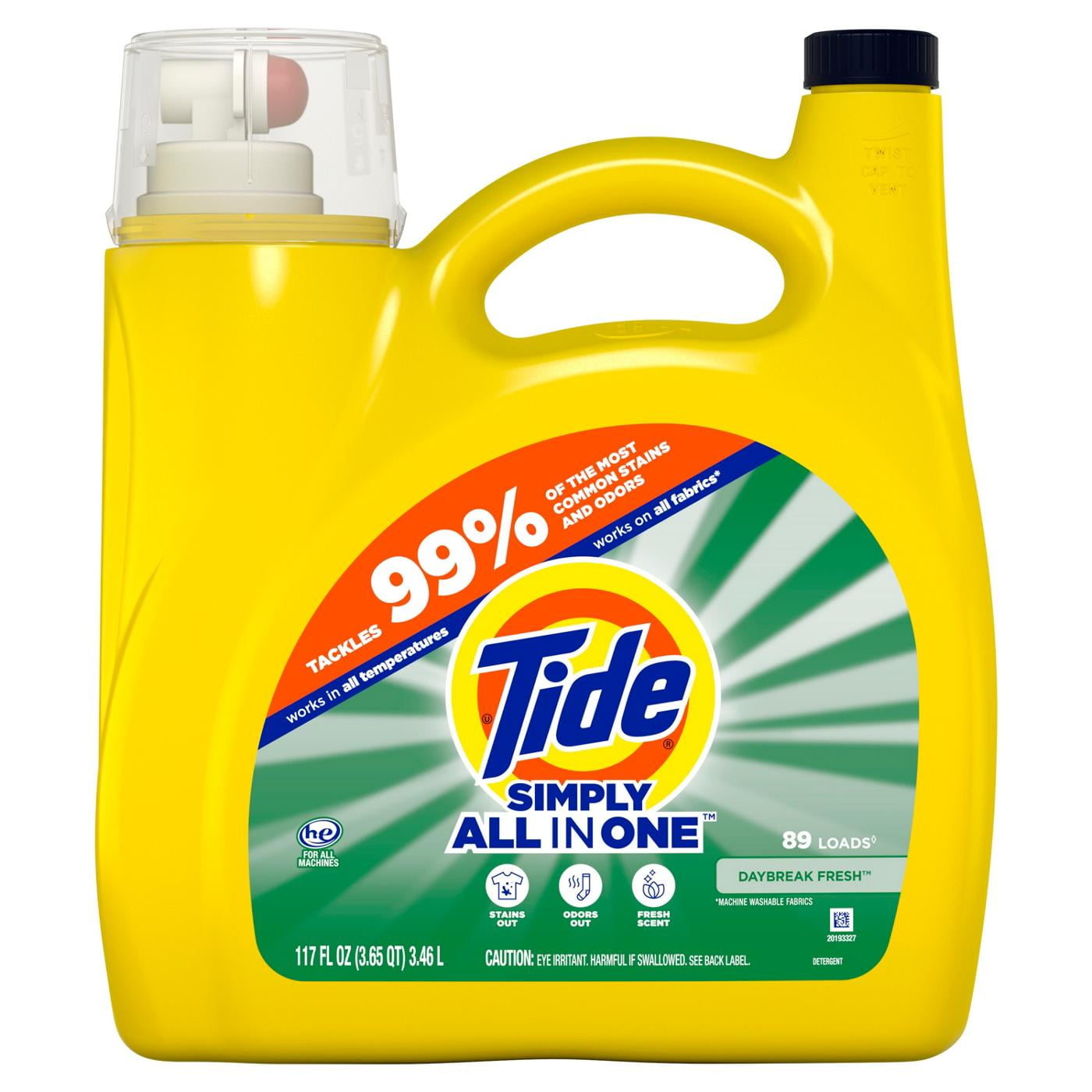 Tide Simply Clean & Fresh HE Liquid Laundry Detergent, 89 Loads ...
