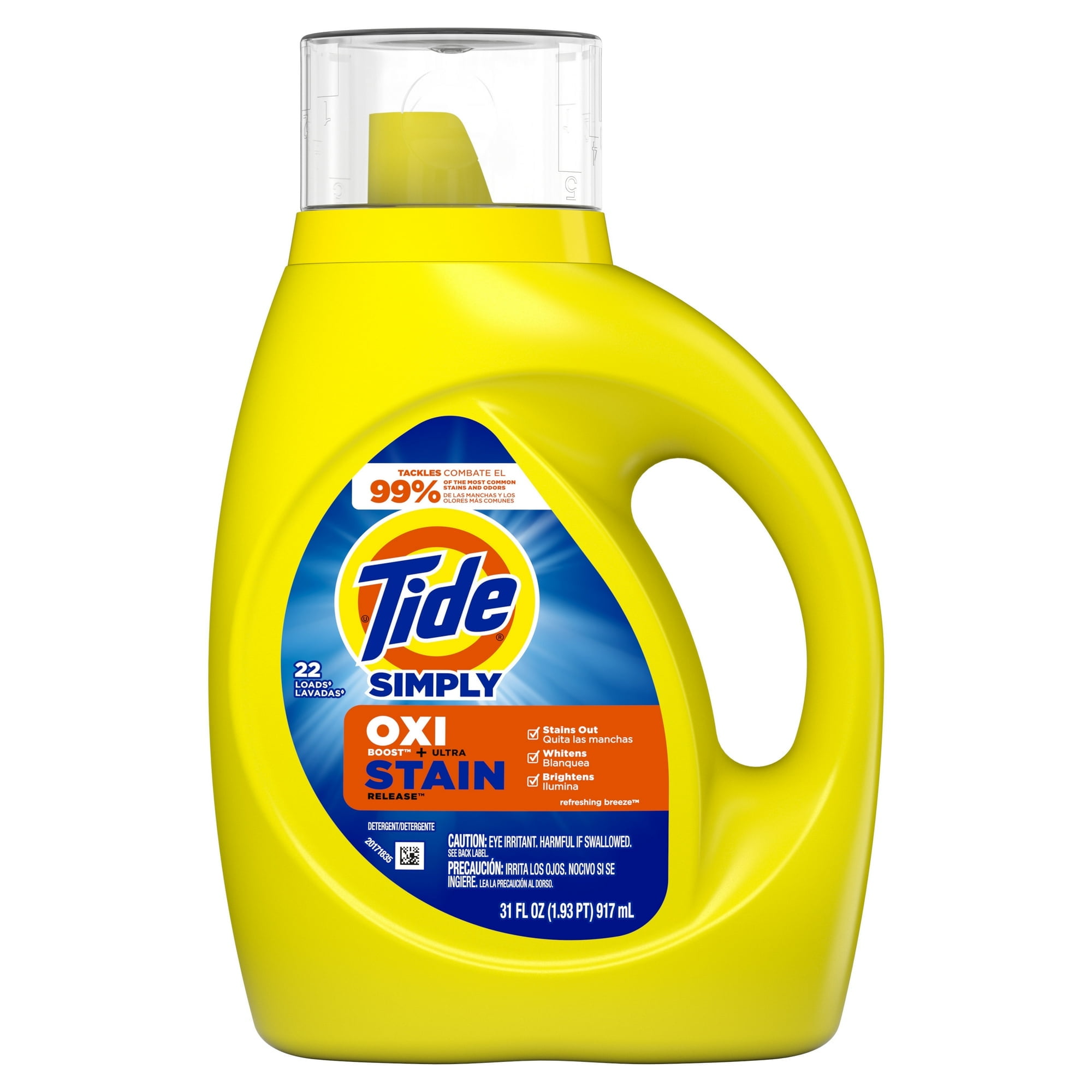 Tide Simply Laundry Detergent Liquid OXI Ultra Stain Release, 31 Oz, 6 ...