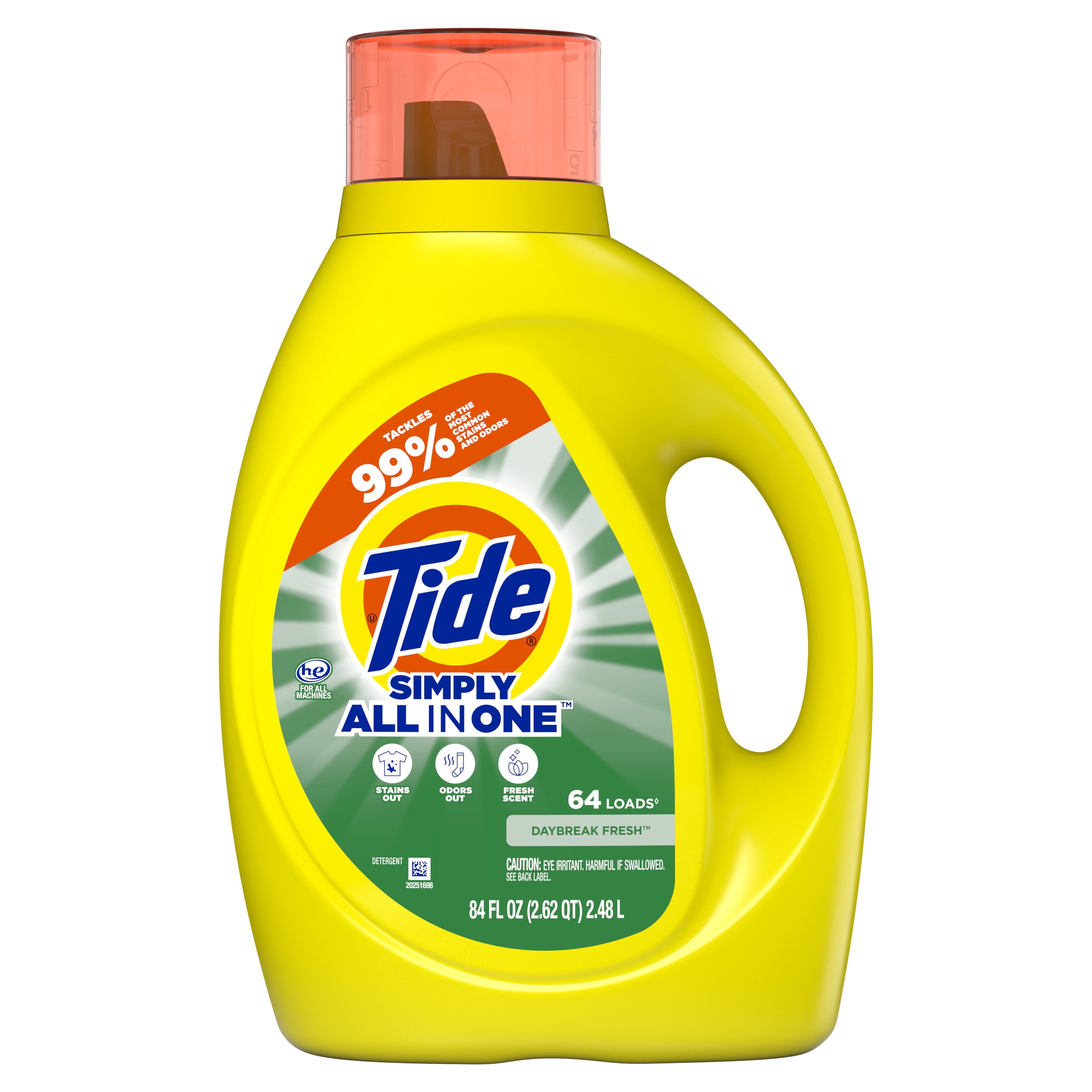 Tide Simply Liquid Laundry Detergent, Daybreak Fresh, 64 Loads, 84 fl ...