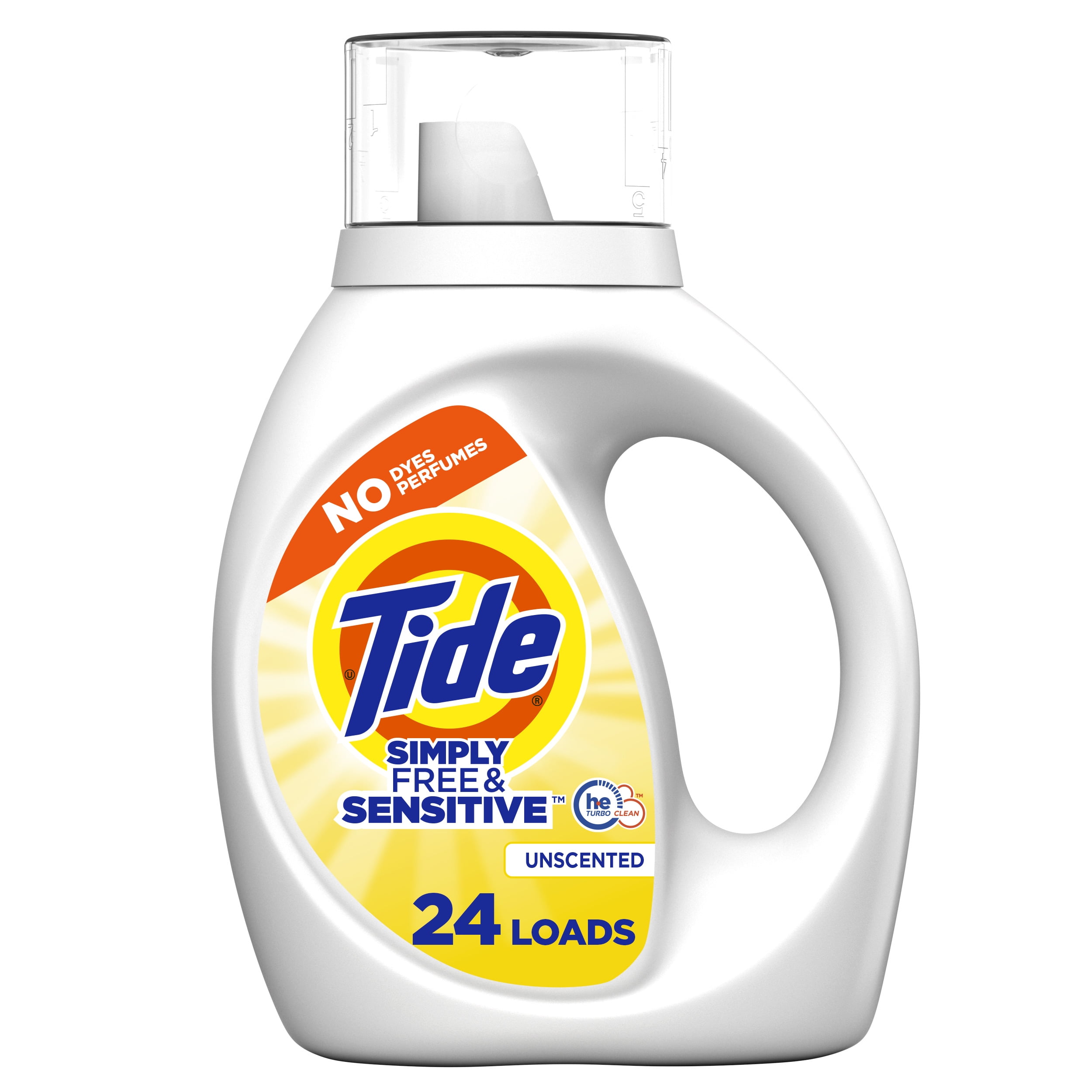Tide Simply Liquid Laundry Detergent, Free & Sensitive, 32 fl oz, 24 ...