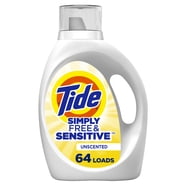 Tide Simply Free & Sensitive, 64 Loads Liquid Laundry Detergent, 92 fl ...