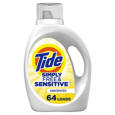 Tide Simply Free & Sensitive, Gentle Washing, 64 Loads, Non-Odor, Cold ...