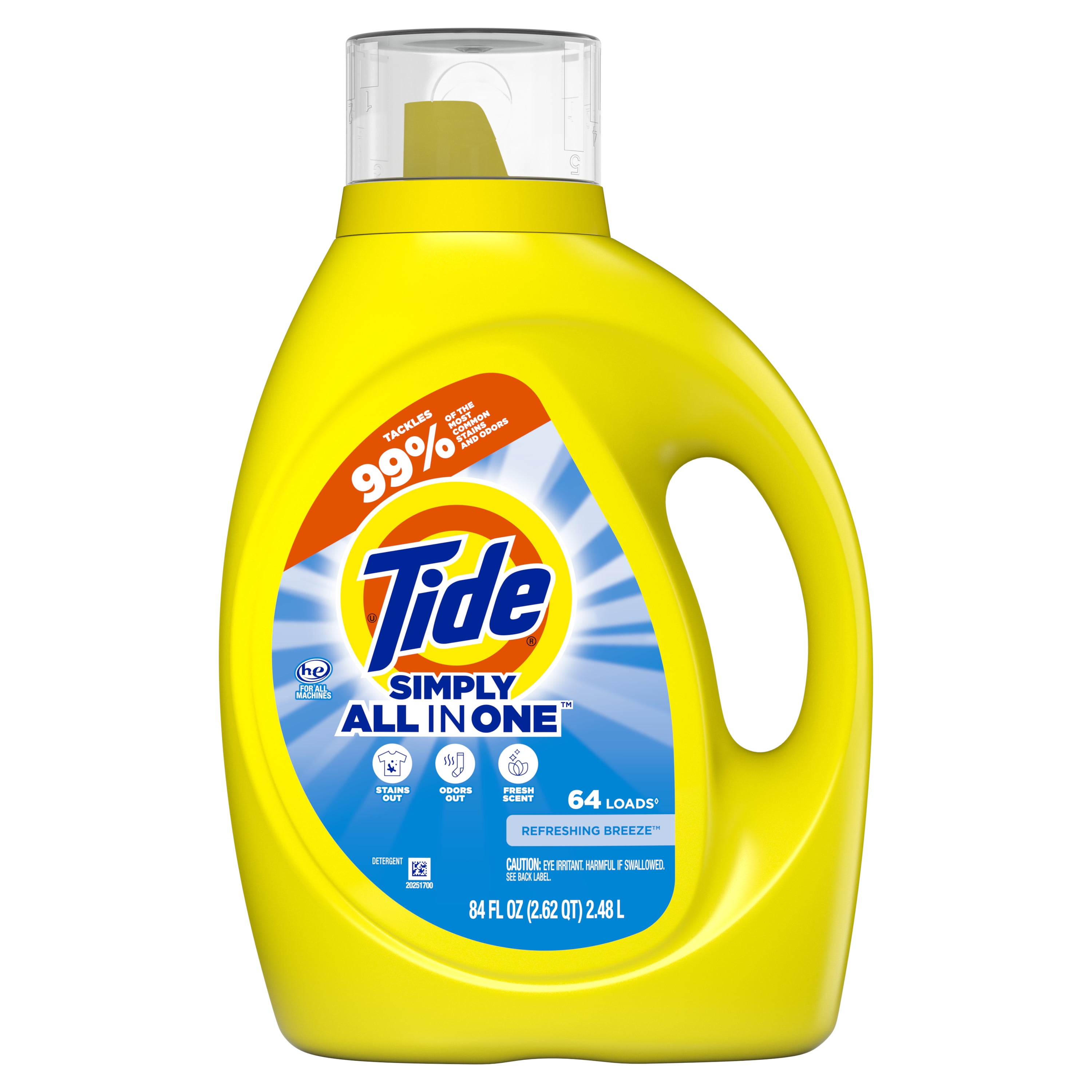 Tide Simply Liquid Laundry Detergent, Refreshing Breeze, 84 oz, 64 ...