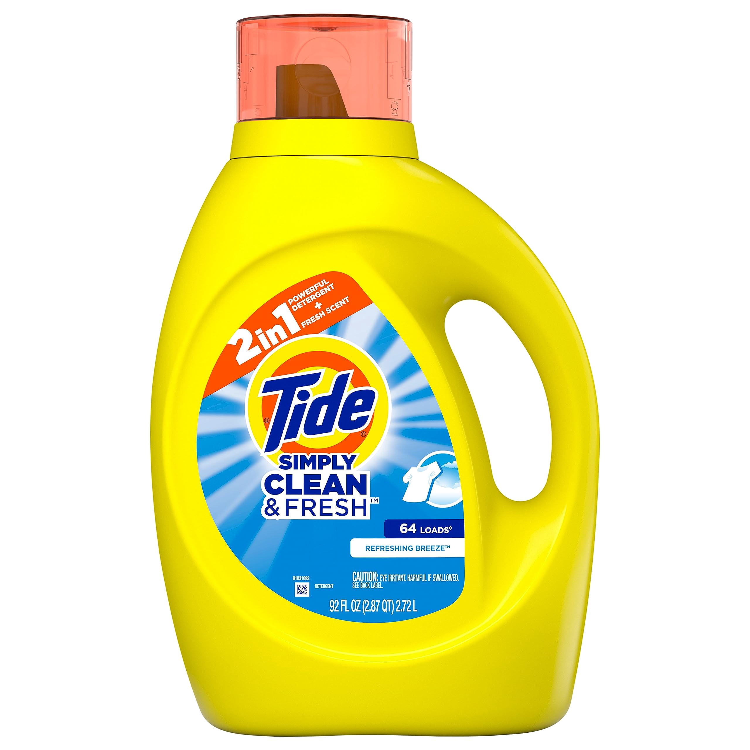 Tide Simply Liquid Laundry Detergent, Refreshing Breeze, 92 Oz, 64 ...