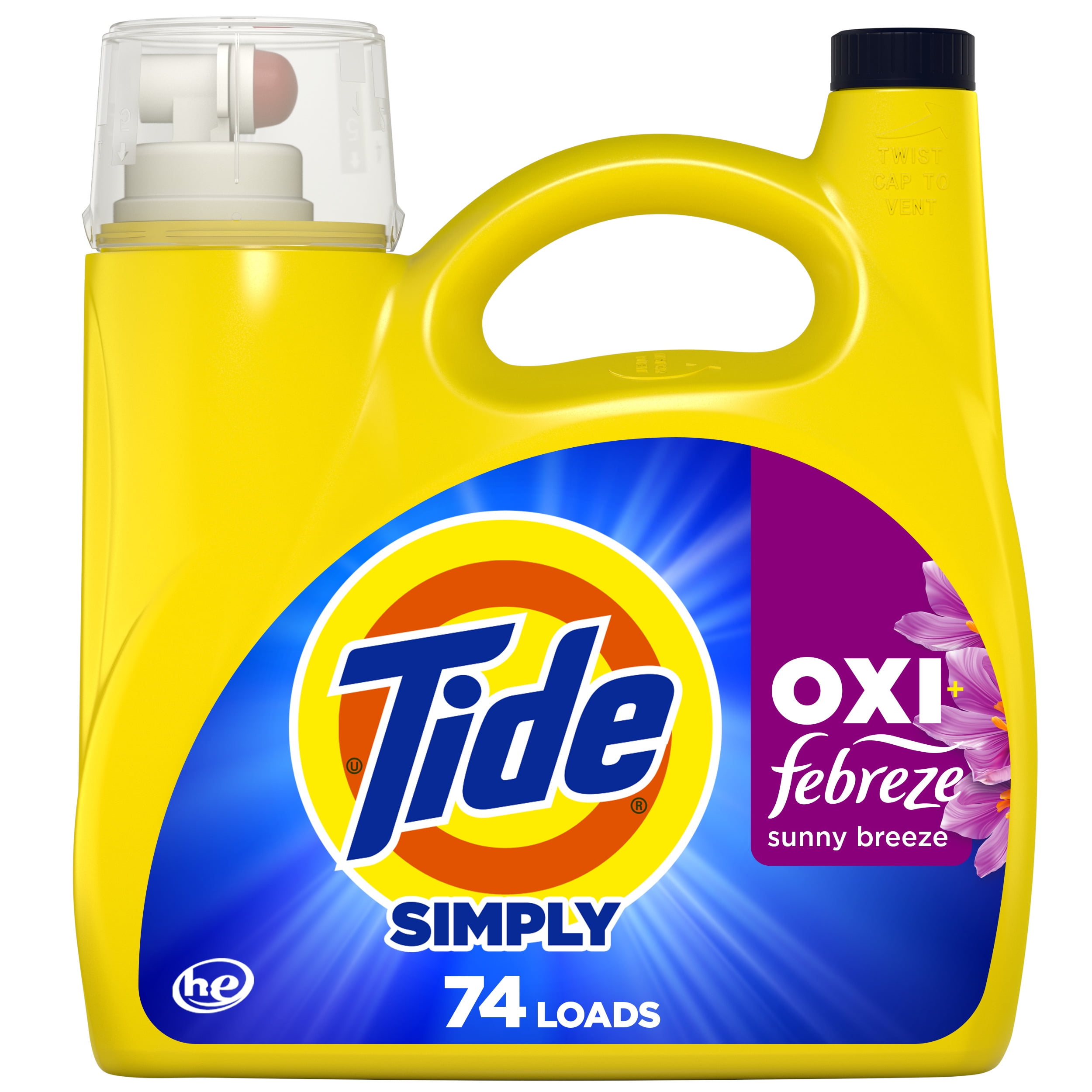 Tide Simply Oxi Boost + Febreze Odor Defense, Sunny Breeze, 74 Loads ...