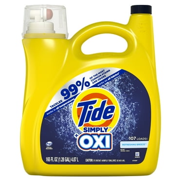 Tide Simply Plus Oxi, 74 Loads, 2X Oxi Fighting Power, Liquid Laundry ...