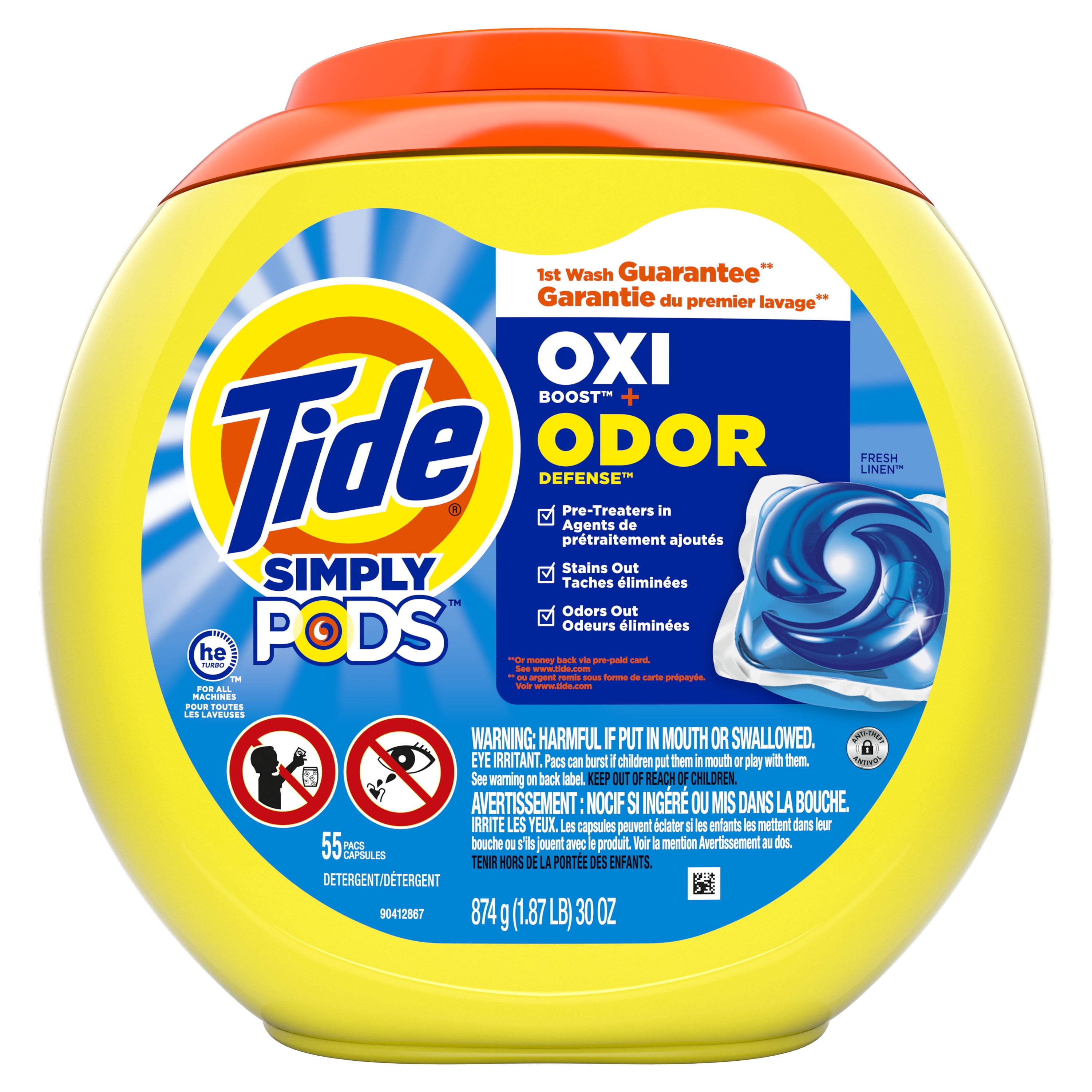 Tide Simply PODS Great Value Odor Defense Laundry Detergent Pacs, Fresh ...
