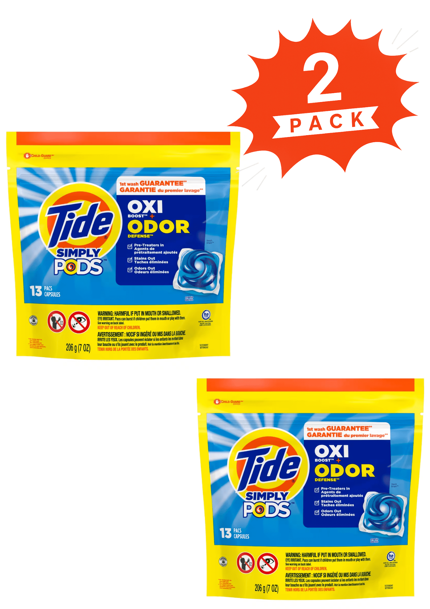 Tide Simply PODS Oxi + Odor Defense Laundry Detergent Pacs 3 in 1 (Pack ...
