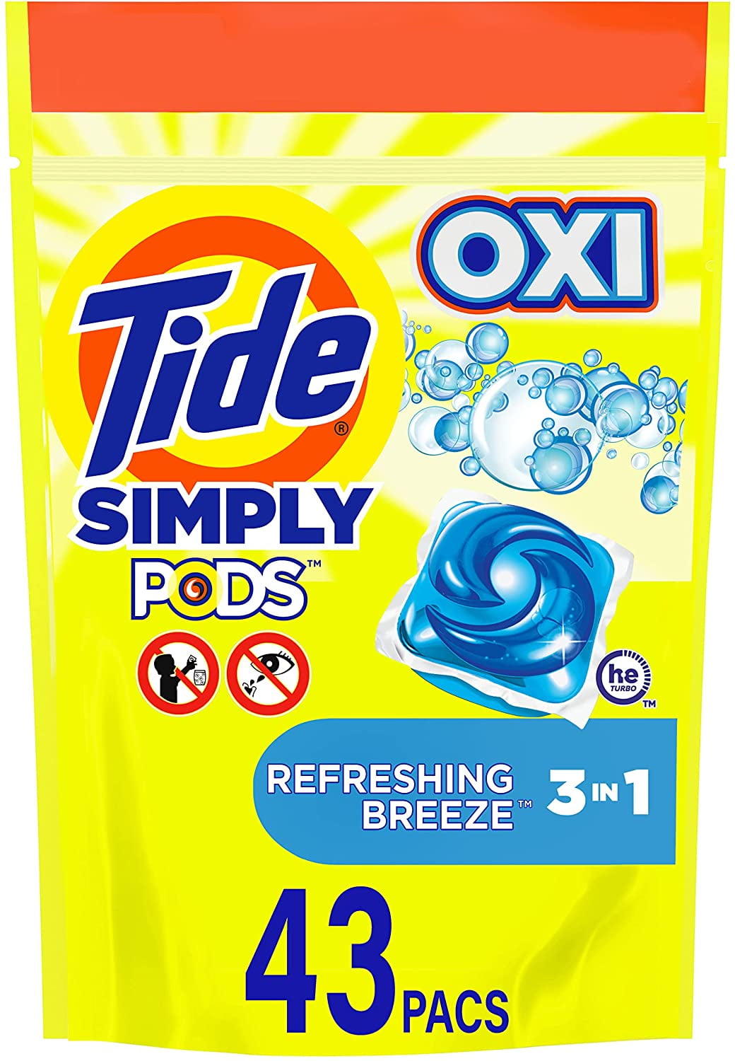 Tide Simply Pods + Oxi Laundry Detergent Soap Pods, Refreshing Breeze ...