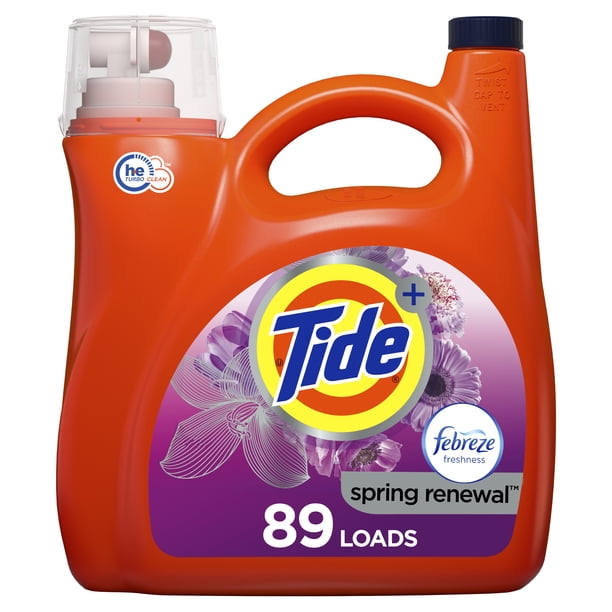 Tide Spring & Renewal HE, 89 Loads Liquid Laundry Detergent 138 fl oz ...