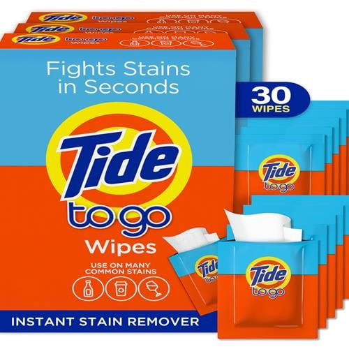 Tide To Go Stain Remover Wipes For Clothes, Instant Laundry Travel ...
