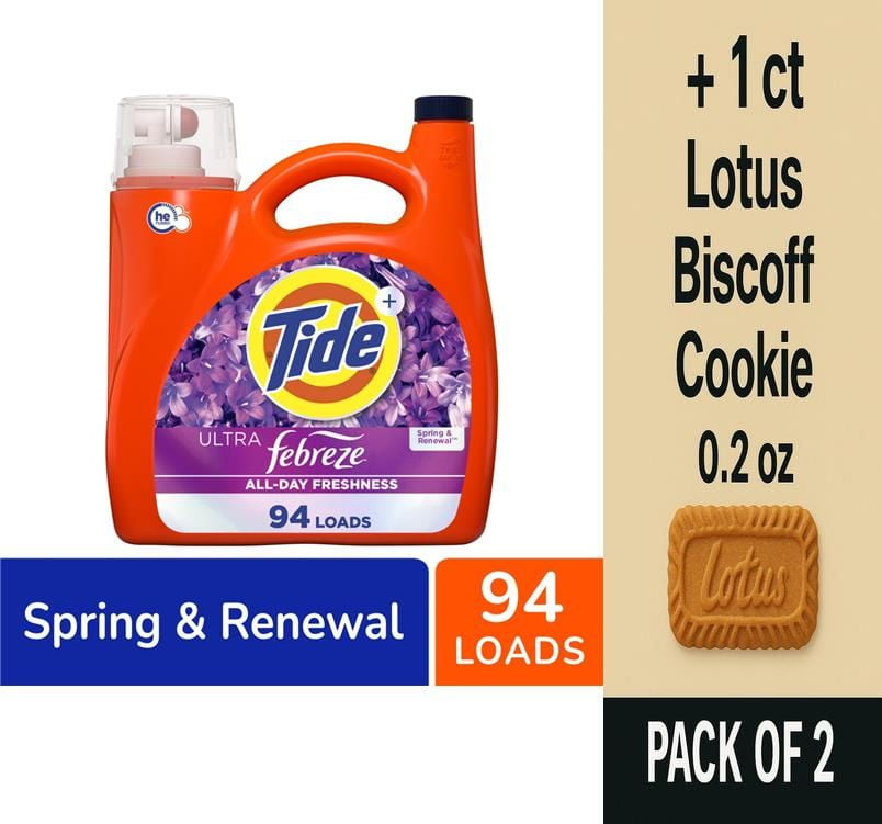 Tide Ultra Febreze Spring & Renewal Liquid Laundry Detergent 132 fl oz ...