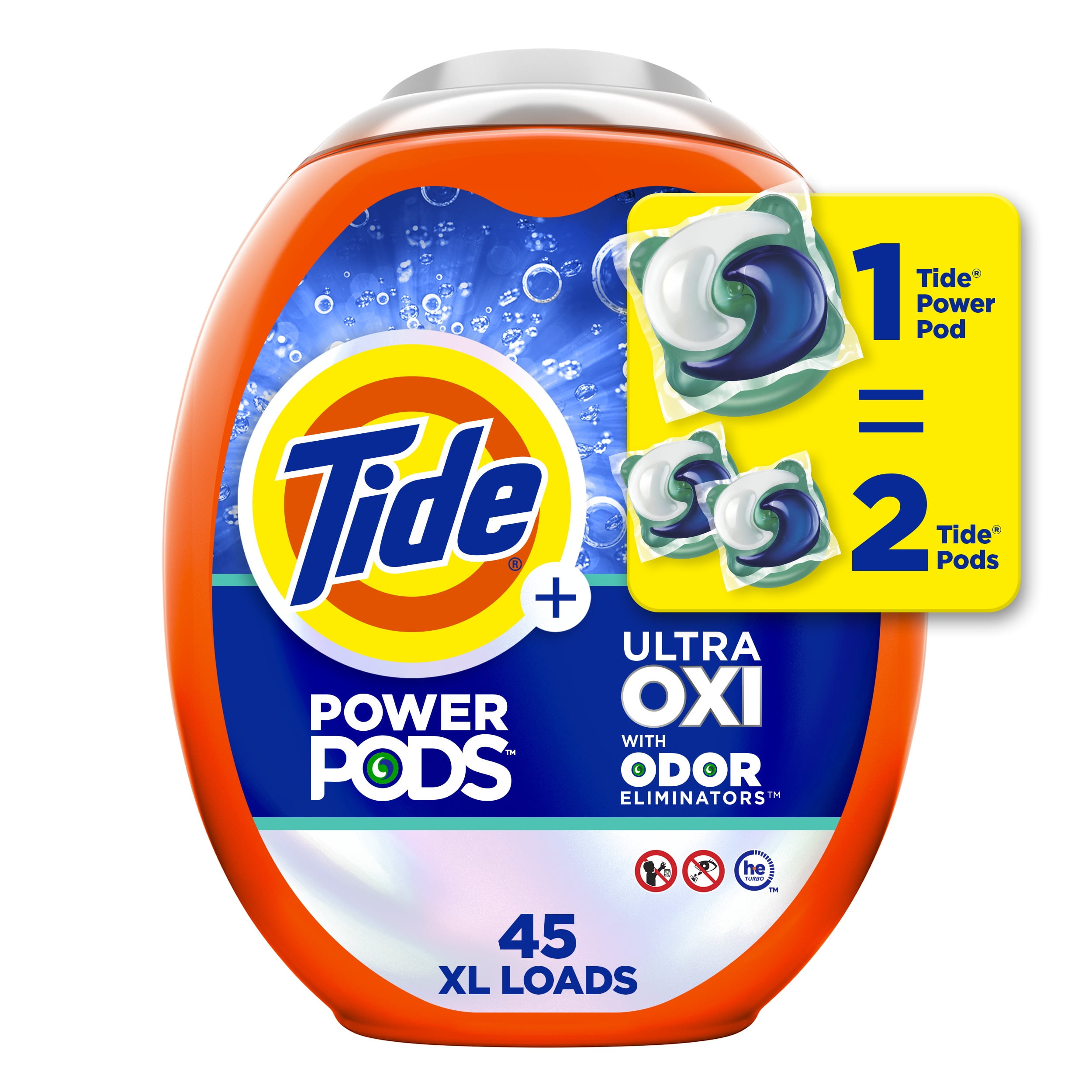 Tide Ultra OXI Power PODS with Odor Eliminators Laundry Detergent Pacs ...
