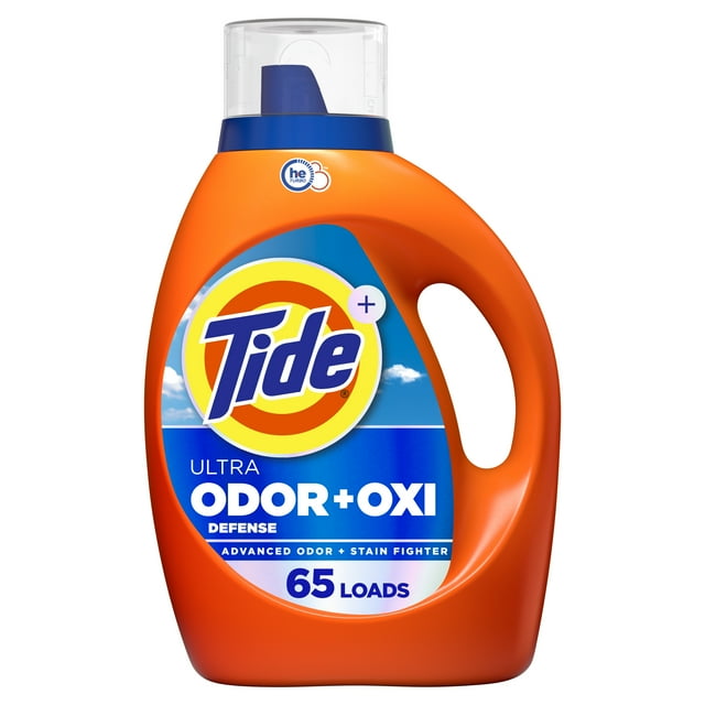 Tide Ultra Odor Defense Plus Oxi Liquid Laundry Detergent, 92 fl oz, 65 ...