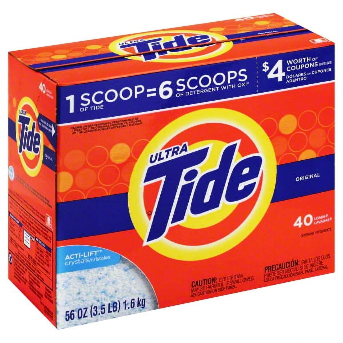 Tide Ultra, Original Scent, HE Powder Laundry Detergent, Washes 40 Loads, 56 oz - Walmart.com
