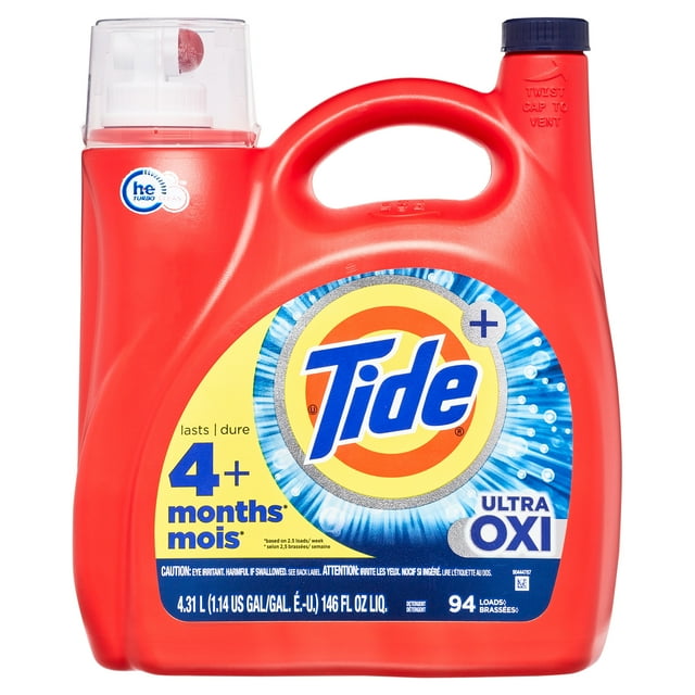 Tide Ultra Oxi Liquid Laundry Detergent, 94 Loads, 146 fl oz - Walmart.com