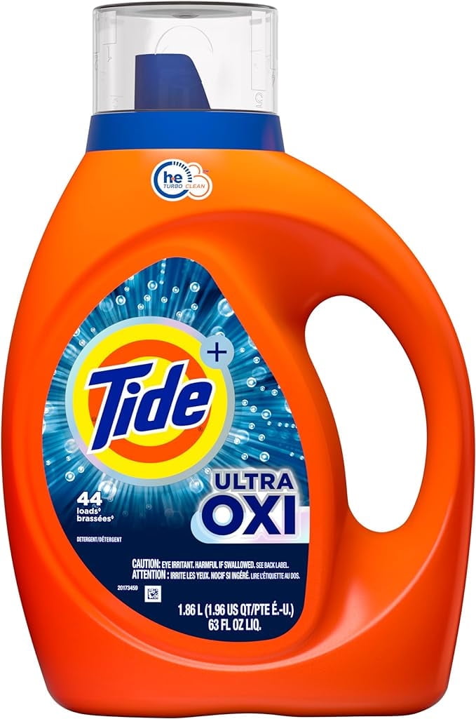 Tide Ultra Oxi Liquid Laundry Detergent, HE Compatible, 44 loads, 63 fl ...