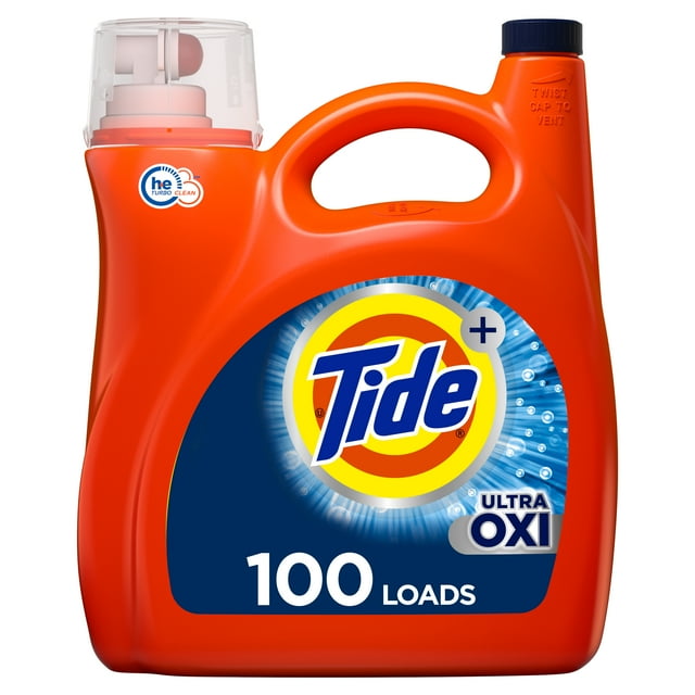 Tide Ultra Oxi Liquid Laundry Detergent, 100 loads, 154 fl oz - Walmart ...