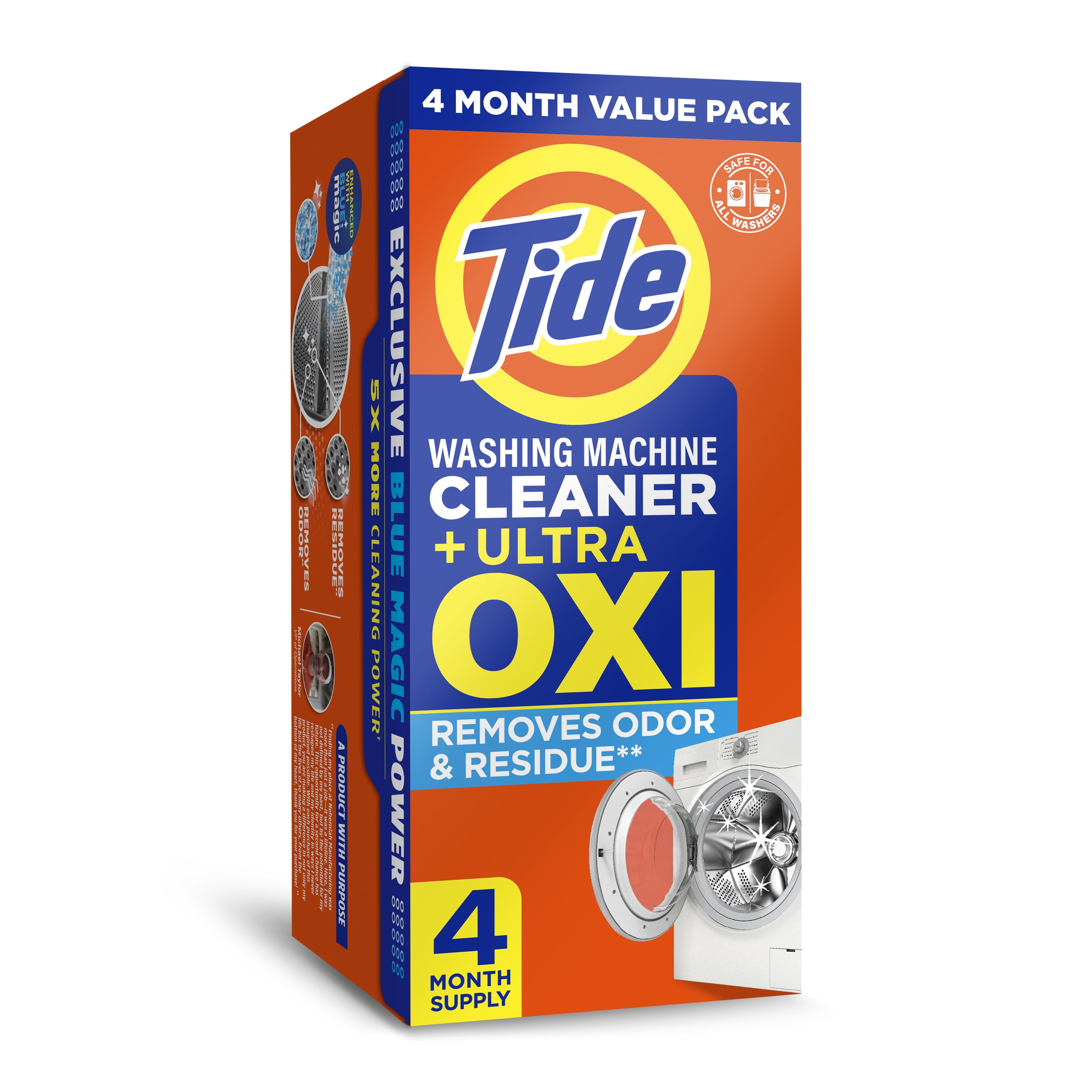 Tide Washing Machine Cleaner with Oxi Powder, Odor Eliminator and ...
