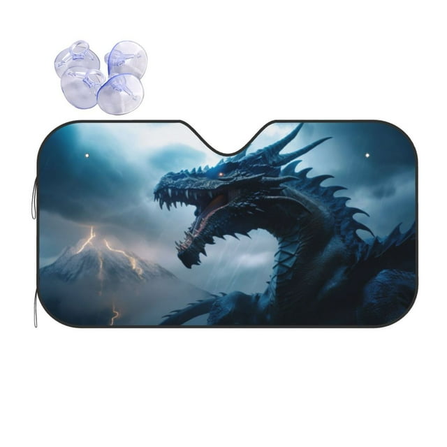 Tideii Blue Thunder Storm Dragon for Stiff Car Windshield Sunshade, Sun ...