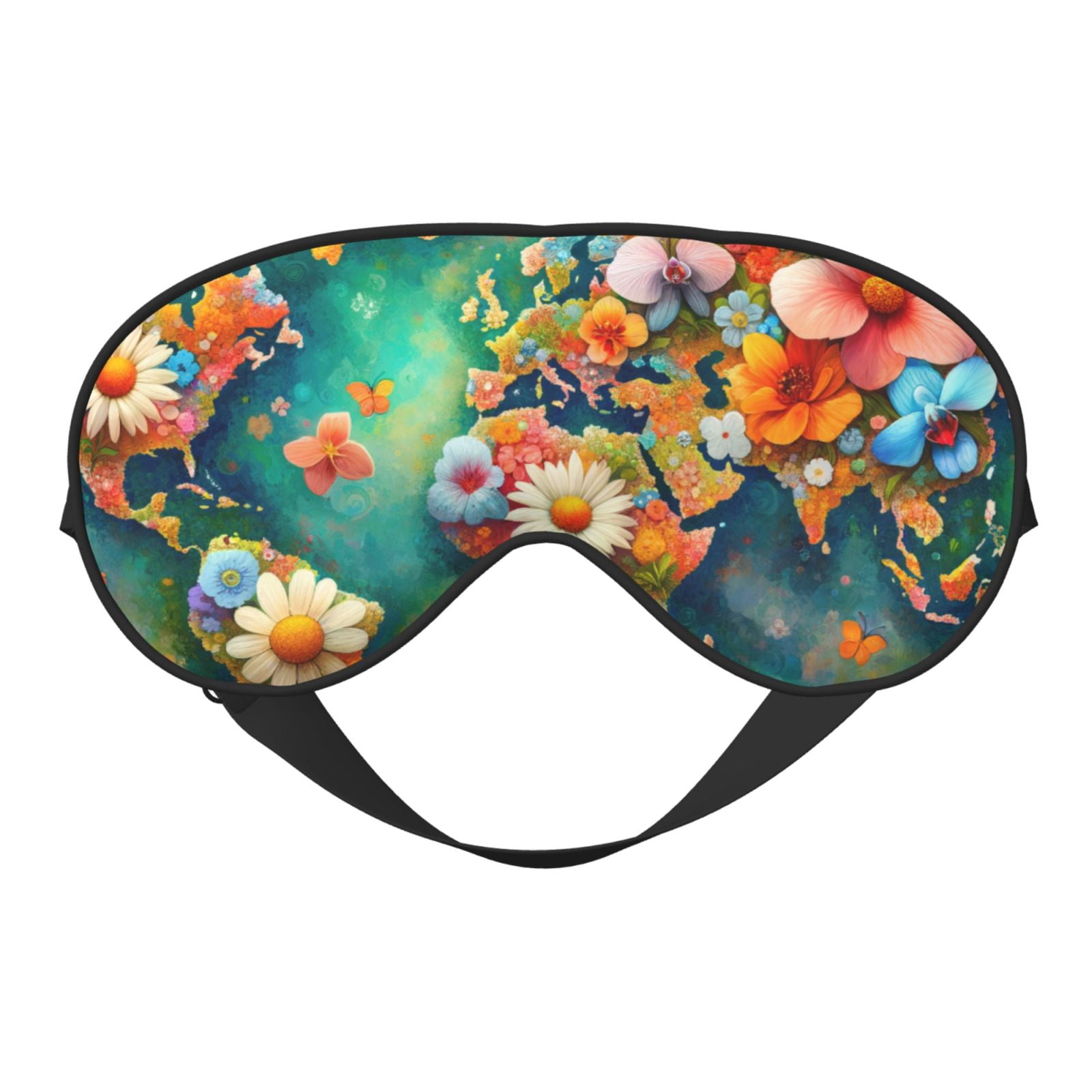 Tideii Colorful World Map for Double-sided Light-blocking Eye Mask ...