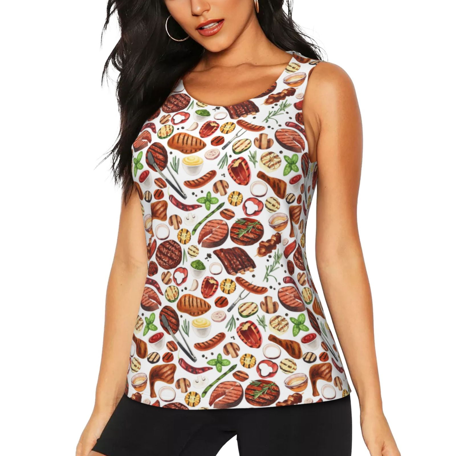 Tideii Cooking Bbq for Women's Quick-drying Vest, Sweat-wicking U-neck Seeveless Fitness Sports ...