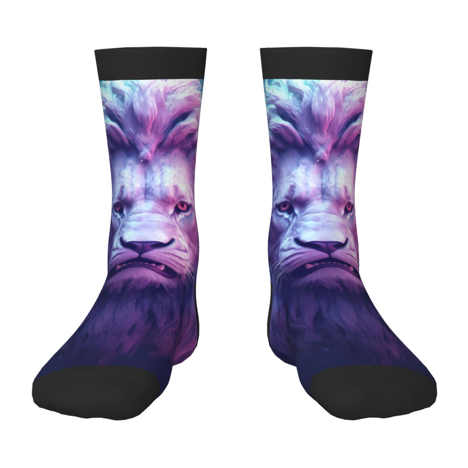 Tideii Cool Lion Head for Children's Mid-tube Socks, Elastic Contrast ...