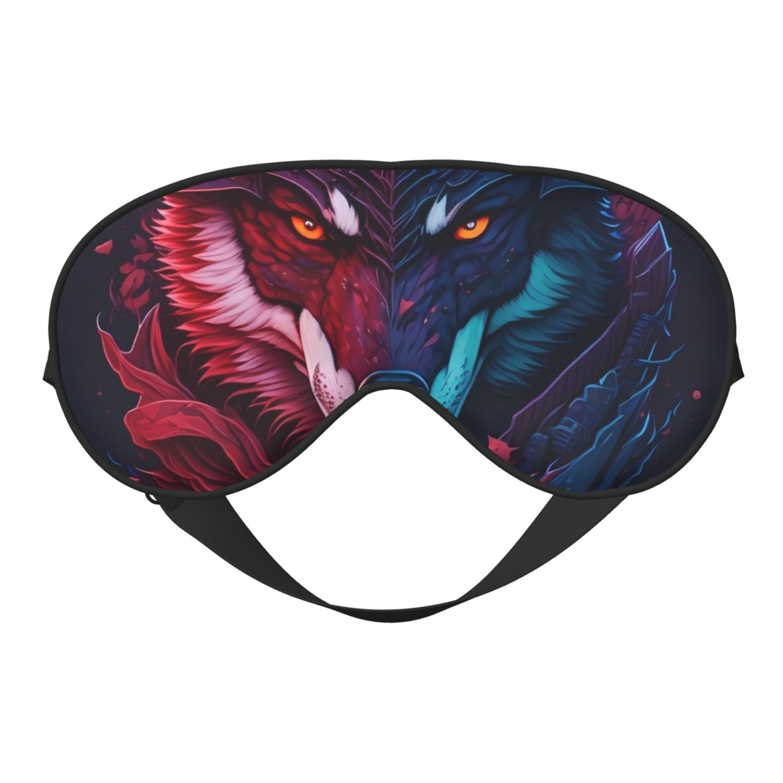 Tideii Cool Wolf Head for Double-sided Light-blocking Eye Mask ...
