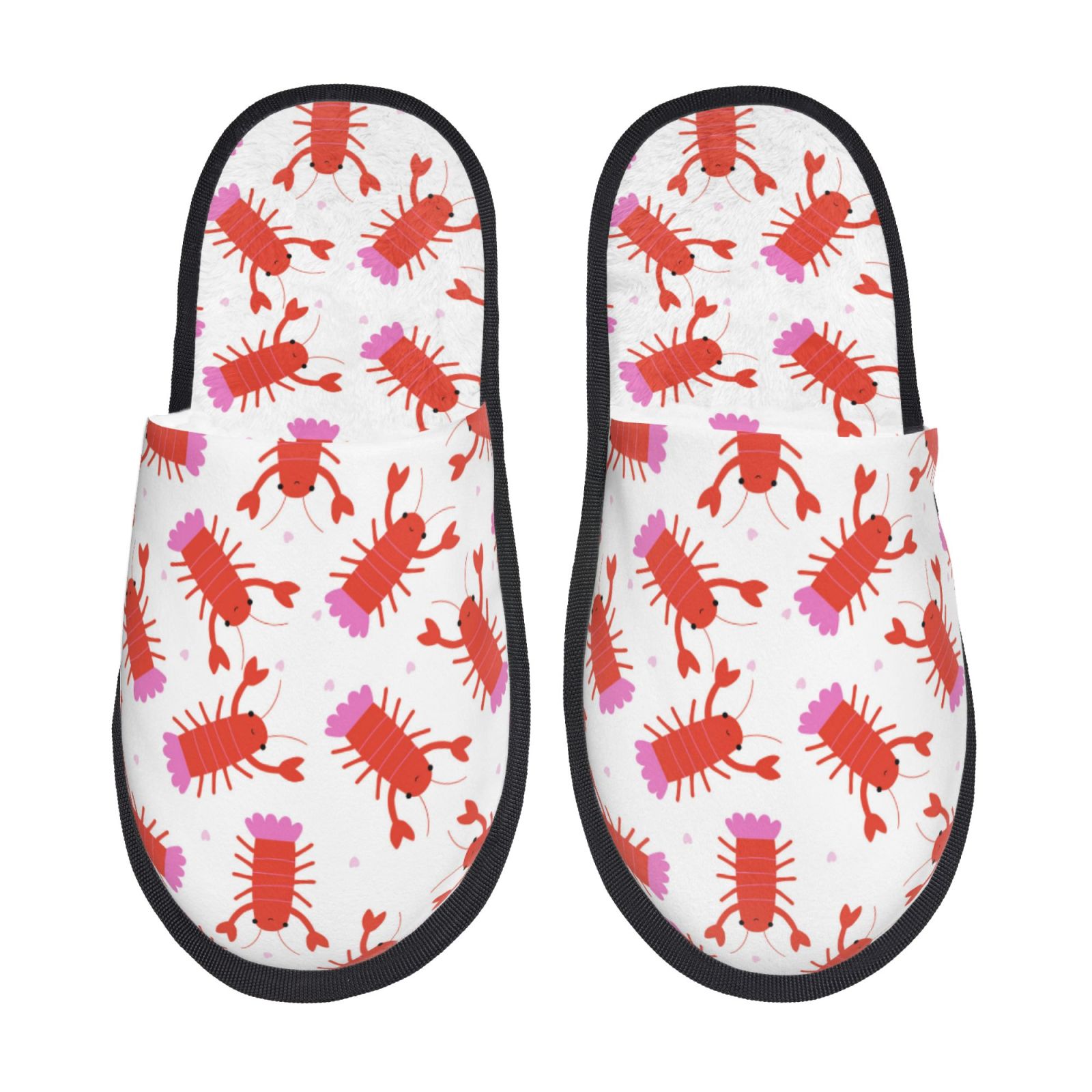 Tideii Crayfish And Hearts for Home Indoor Cotton Slippers, Autumn and ...