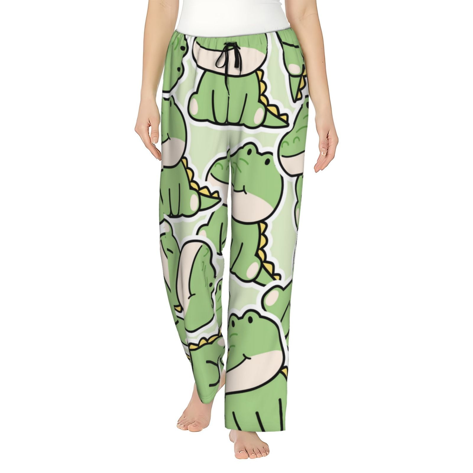 Tideii Cute Crocodile for Women's Home Long Pajama Pants, Drawstring ...