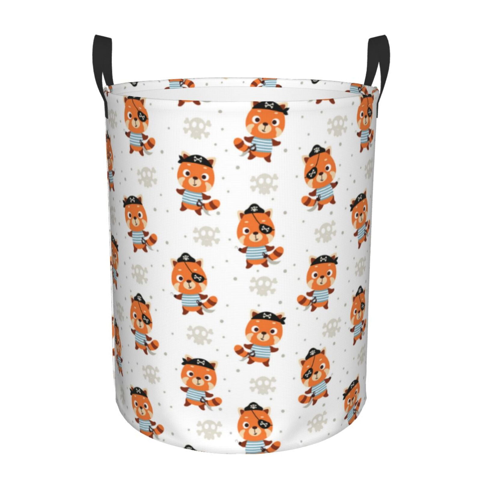 Tideii Cute Little Pirate Red Panda for Round Dirty Clothes Basket ...