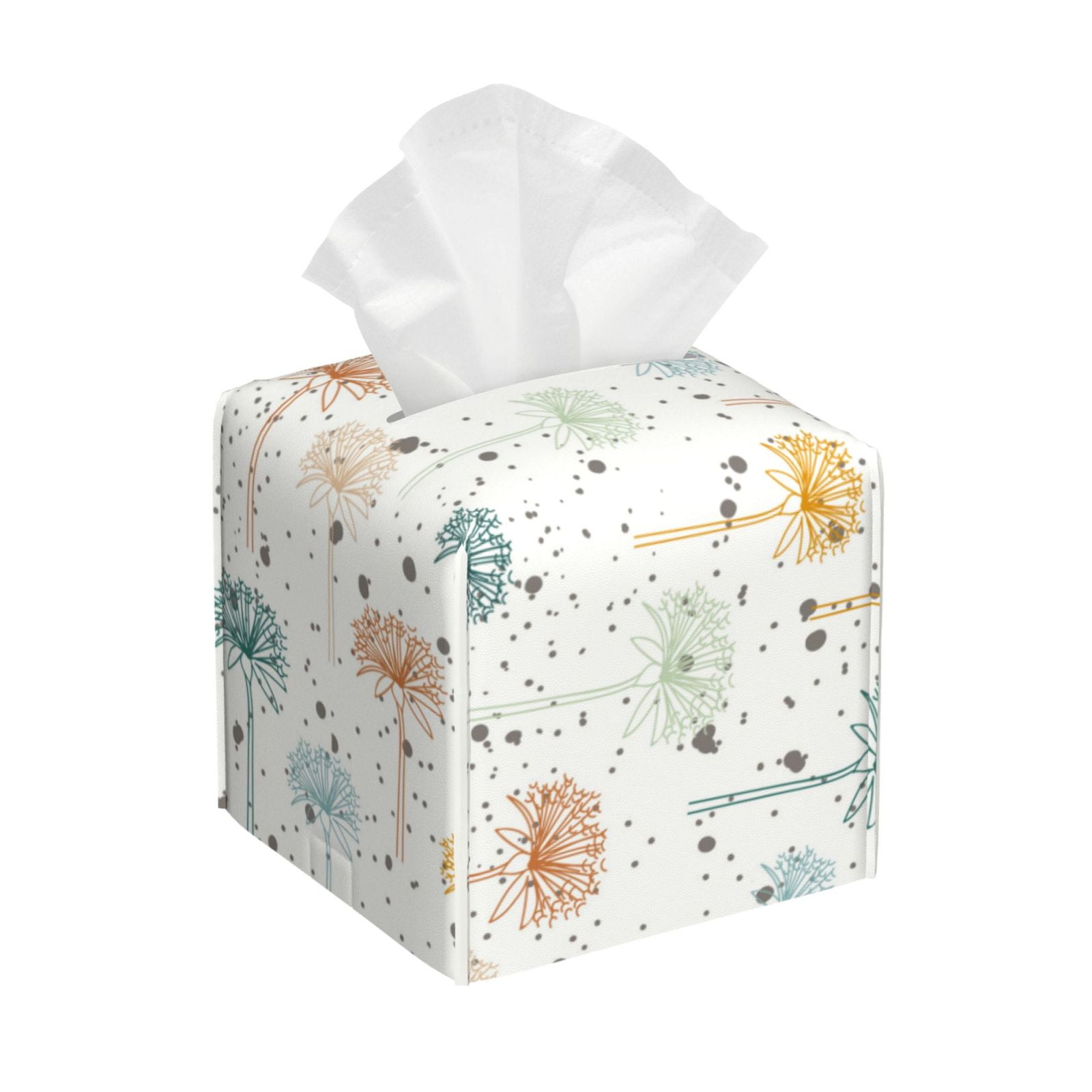 Tideii Dandelion for Square Leather Tissue Box, PVC Waterproof Tissue ...